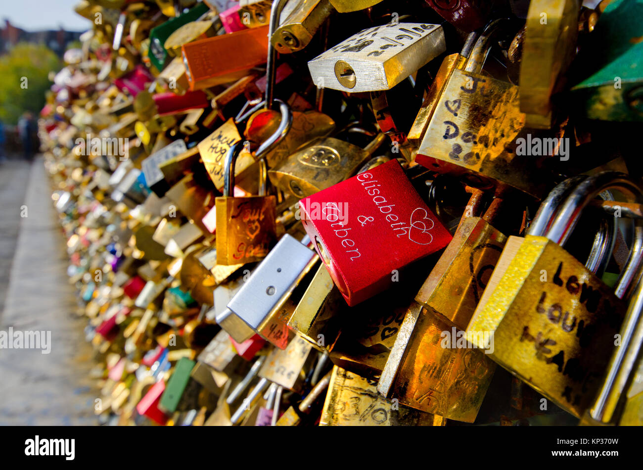 Paris, France. Pont Neuf (bridge) Thousands of Love Locks - padlocks ...