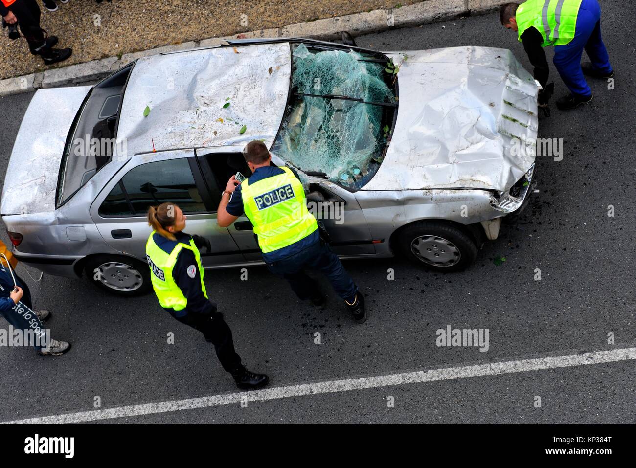 Crashed cop car hi-res stock photography and images - Alamy
