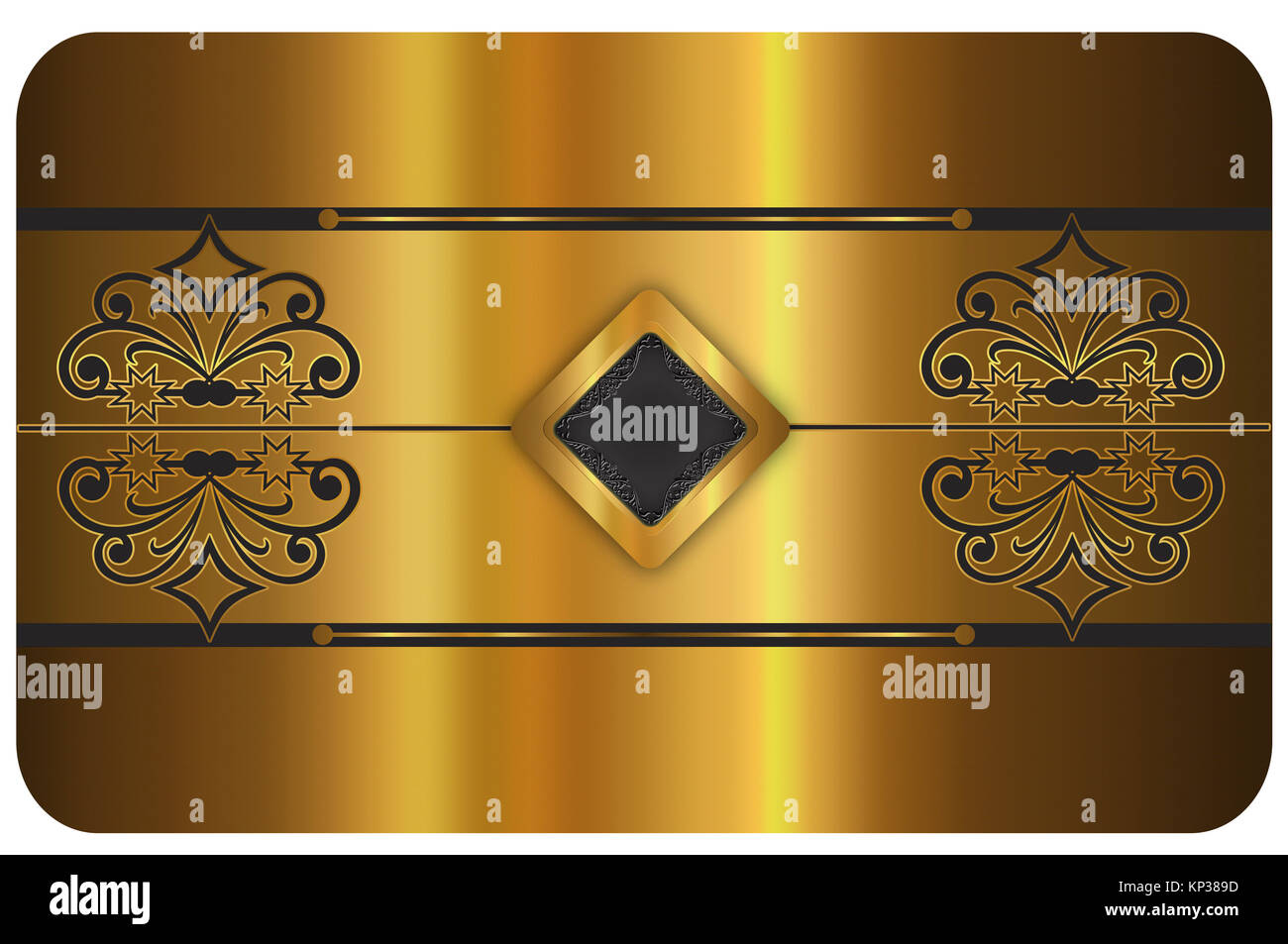 Template for the design of your business card. Gold style Stock Photo ...