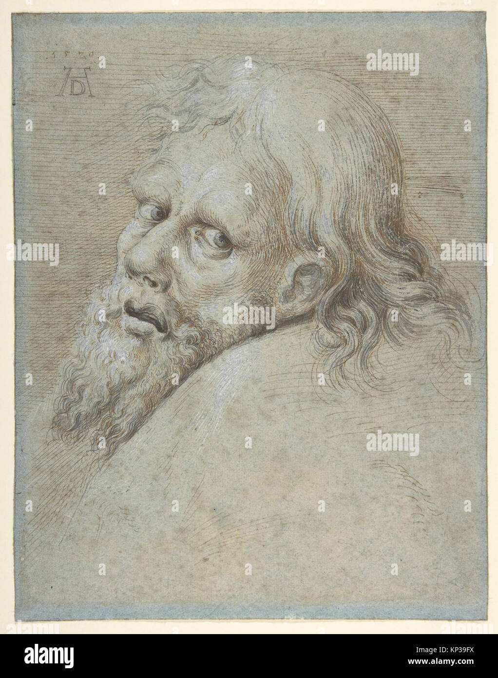 Sculpted head of a bearded man in marble, part of the MET collection ...