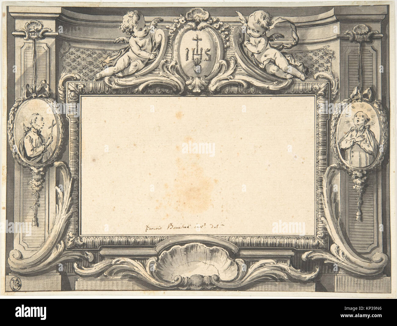 Design for a Frontispiece Surmounted by the Sacred Monogram IHS MET ...
