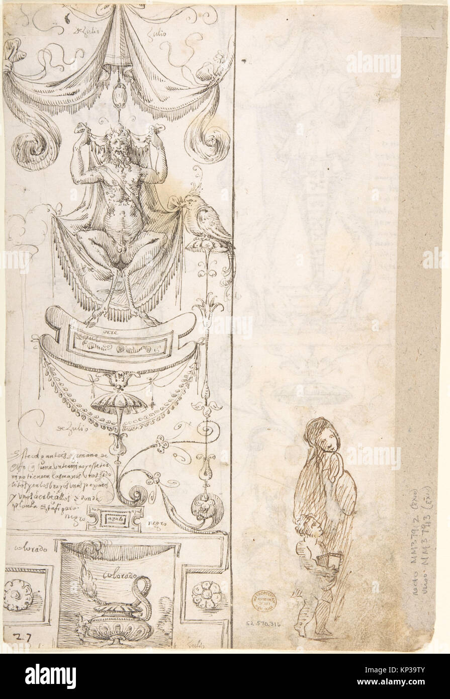 Four different Figure Studies (recto); Grotesque Designs (verso) MET ...