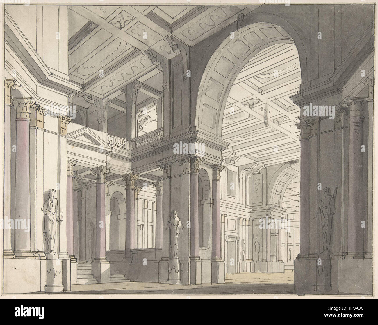 Design for a Stage set Showing the Interior of a Palace (recto ...