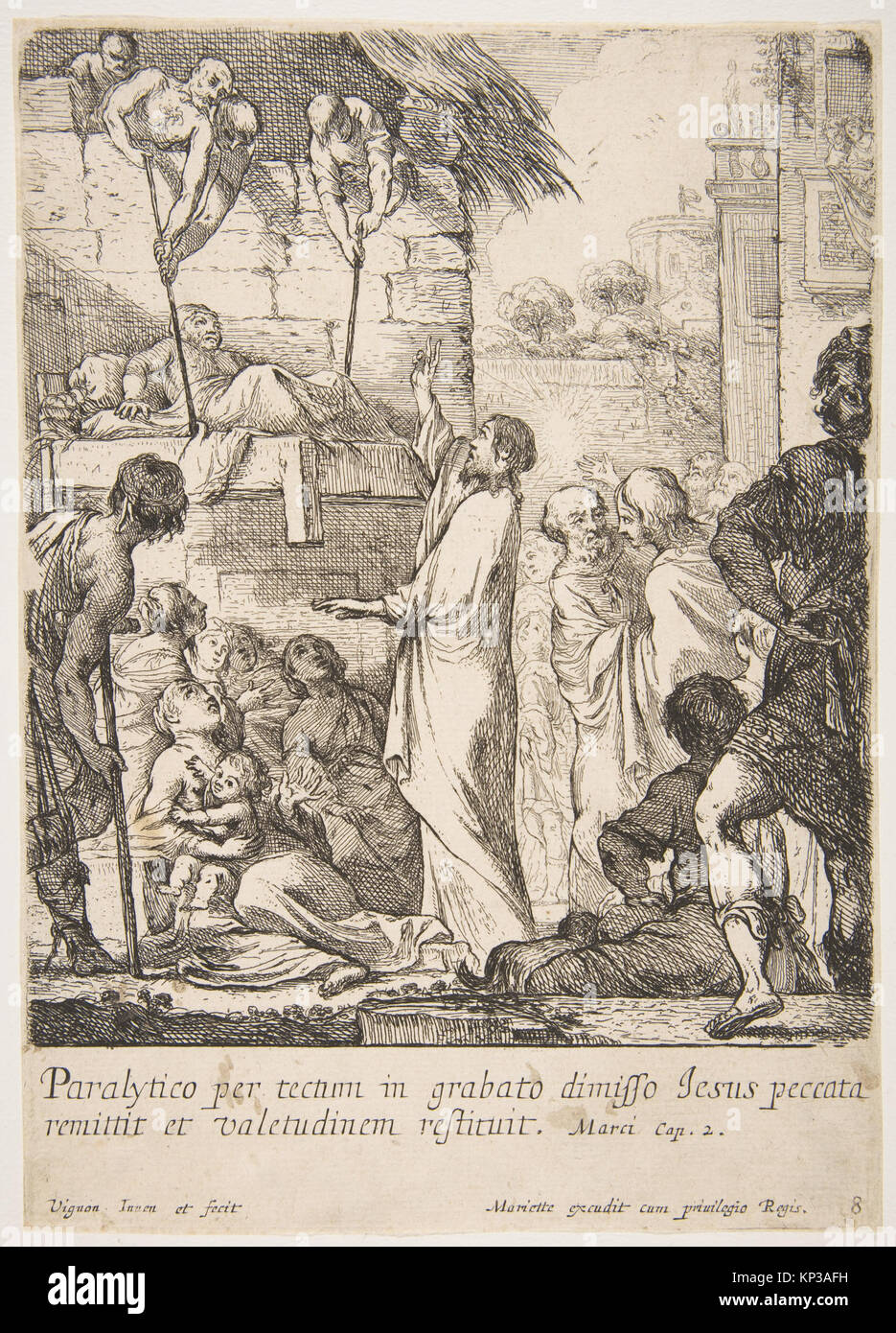 Depiction of Jesus Christ healing a paralytic, demonstrating the power ...