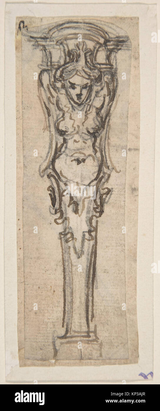 Design for a Term shaped like a Winged Female Figure MET DP809626 ...