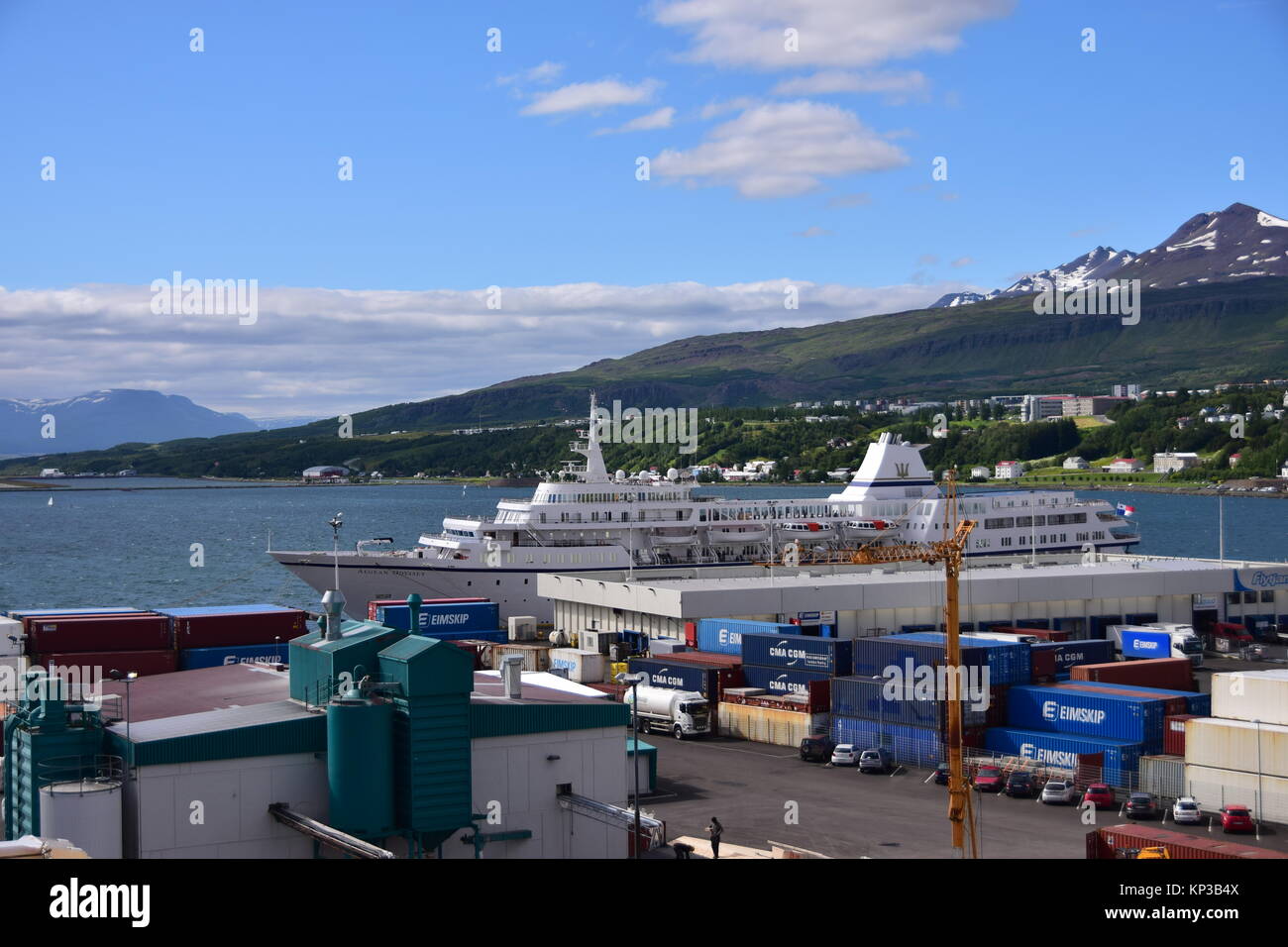 Harbour / Port / waterfront area of Akureyri, Eyjafjörður, Iceland ...