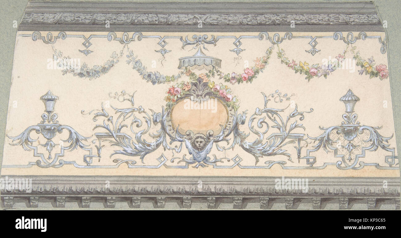 A detailed architectural illustration showing a design for a cove ...