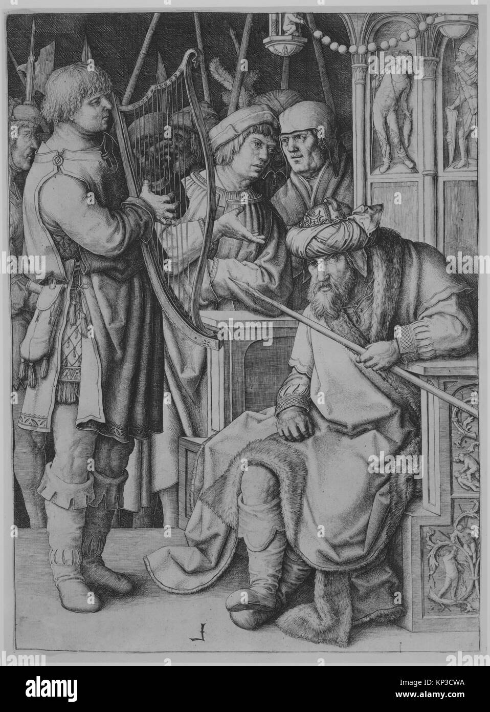 David playing the harp before saul hi-res stock photography and images - Alamy