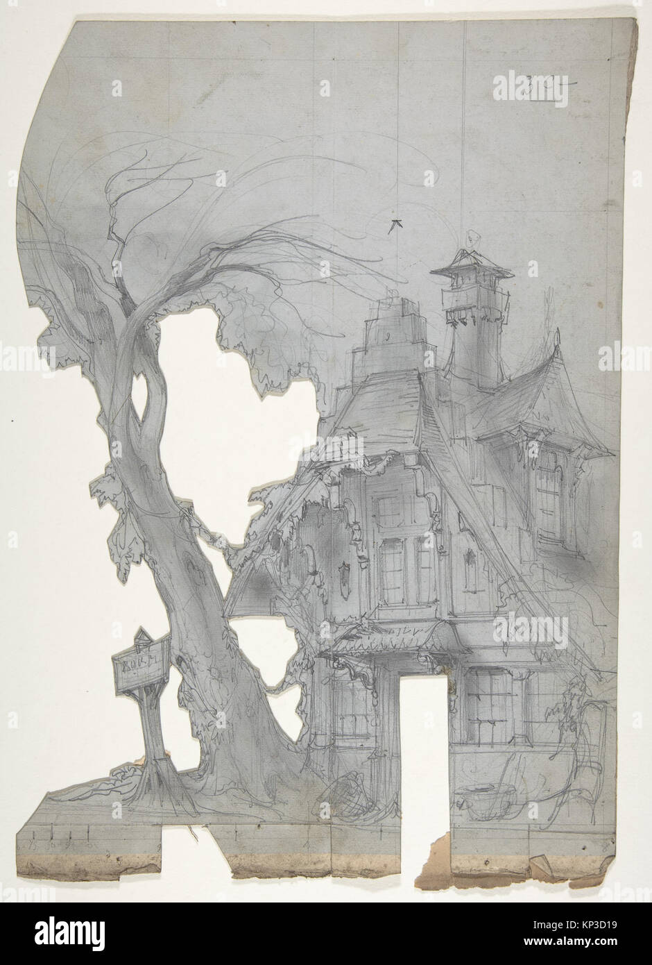 A design for a stage set at the Opéra, Paris, documented in the MET ...