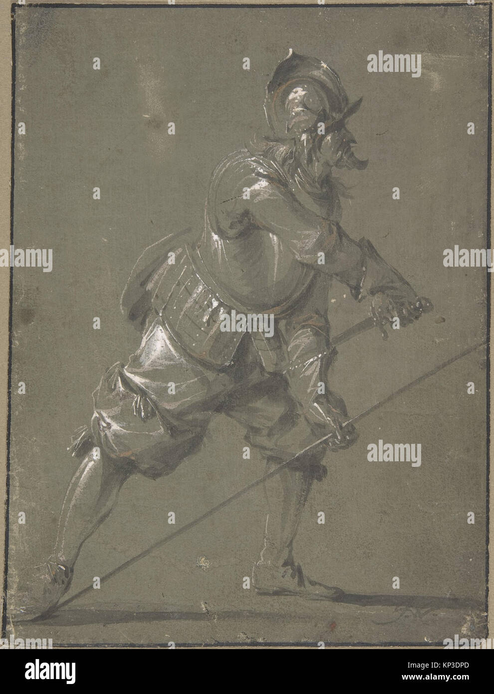 Illustration of an infantry soldier drawing a sword, depicting military ...