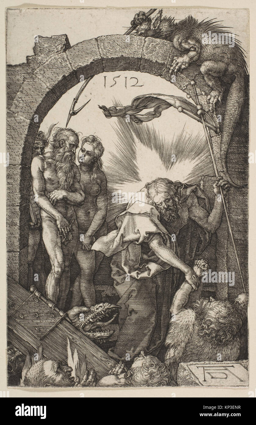 Depiction of Christ in Limbo, illustrating biblical narrative, figures ...