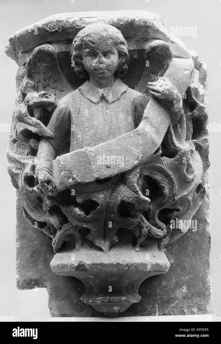 This 15th-century German stone corbel from the Rhineland features a ...