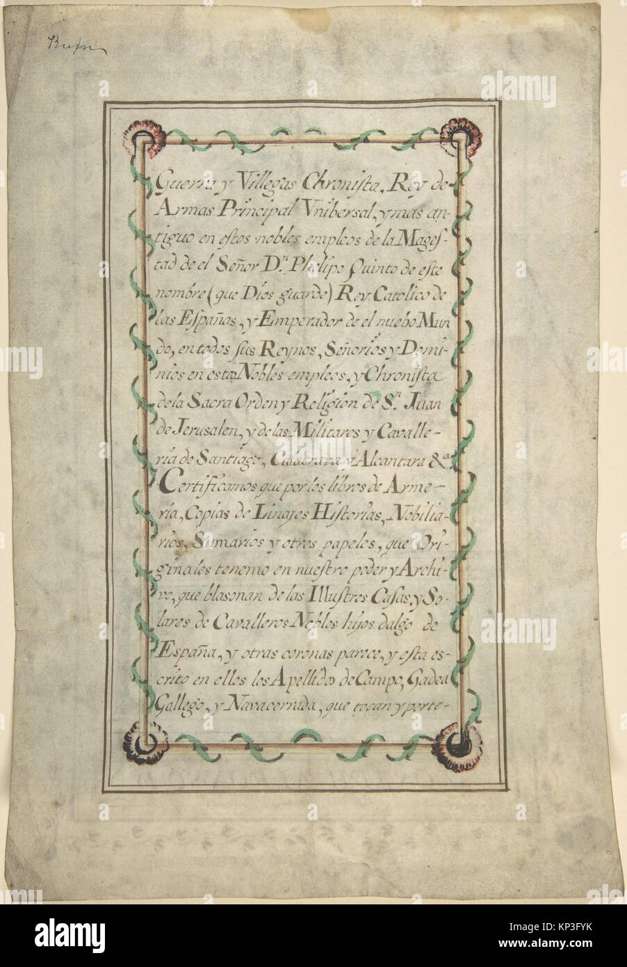 Frontispiece with Vegetal Medallion and Latin Dedication surrounding a ...