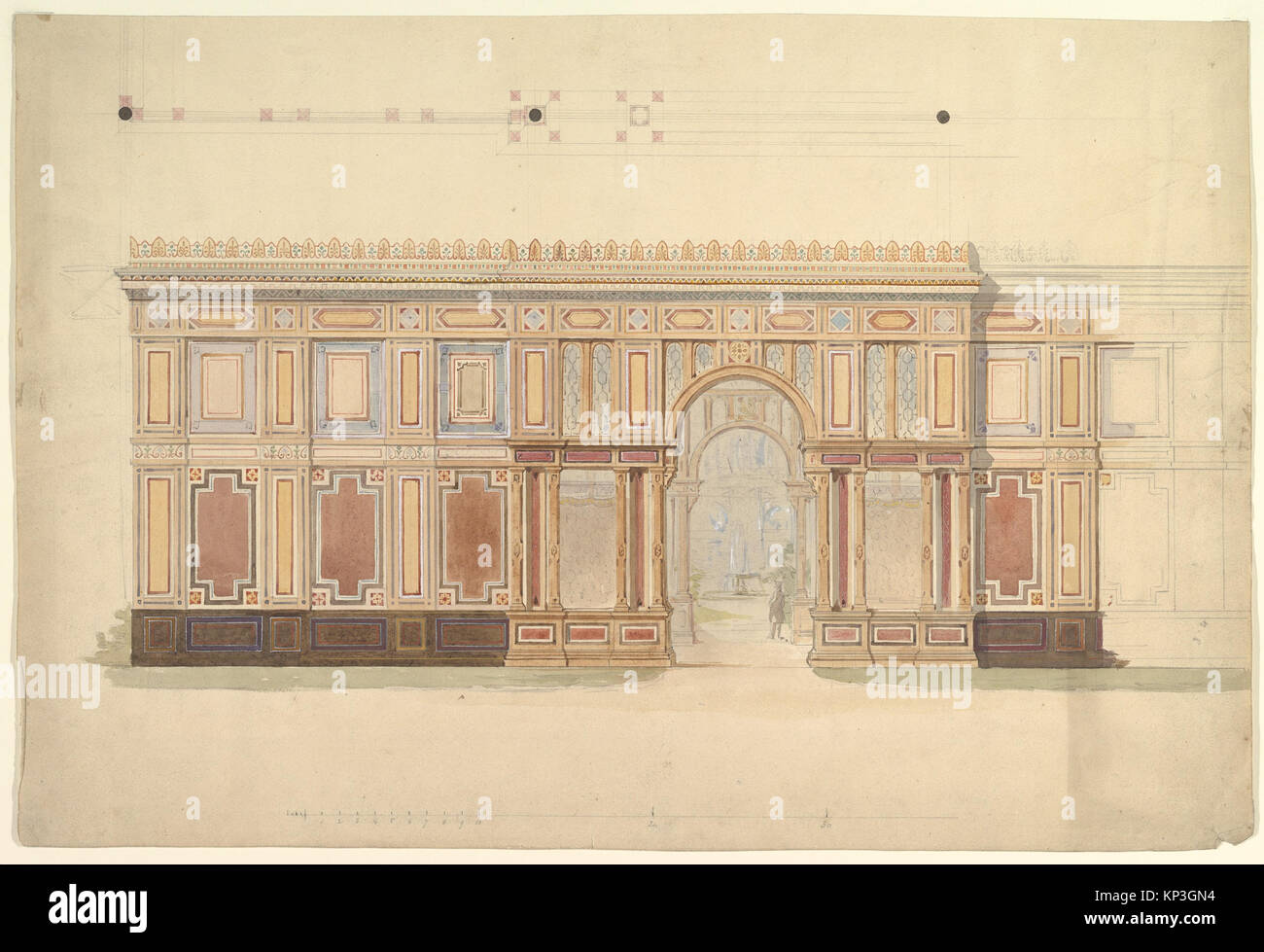Elevation and Cross-Section of of Gallery Wall MET DP820890 363534 ...
