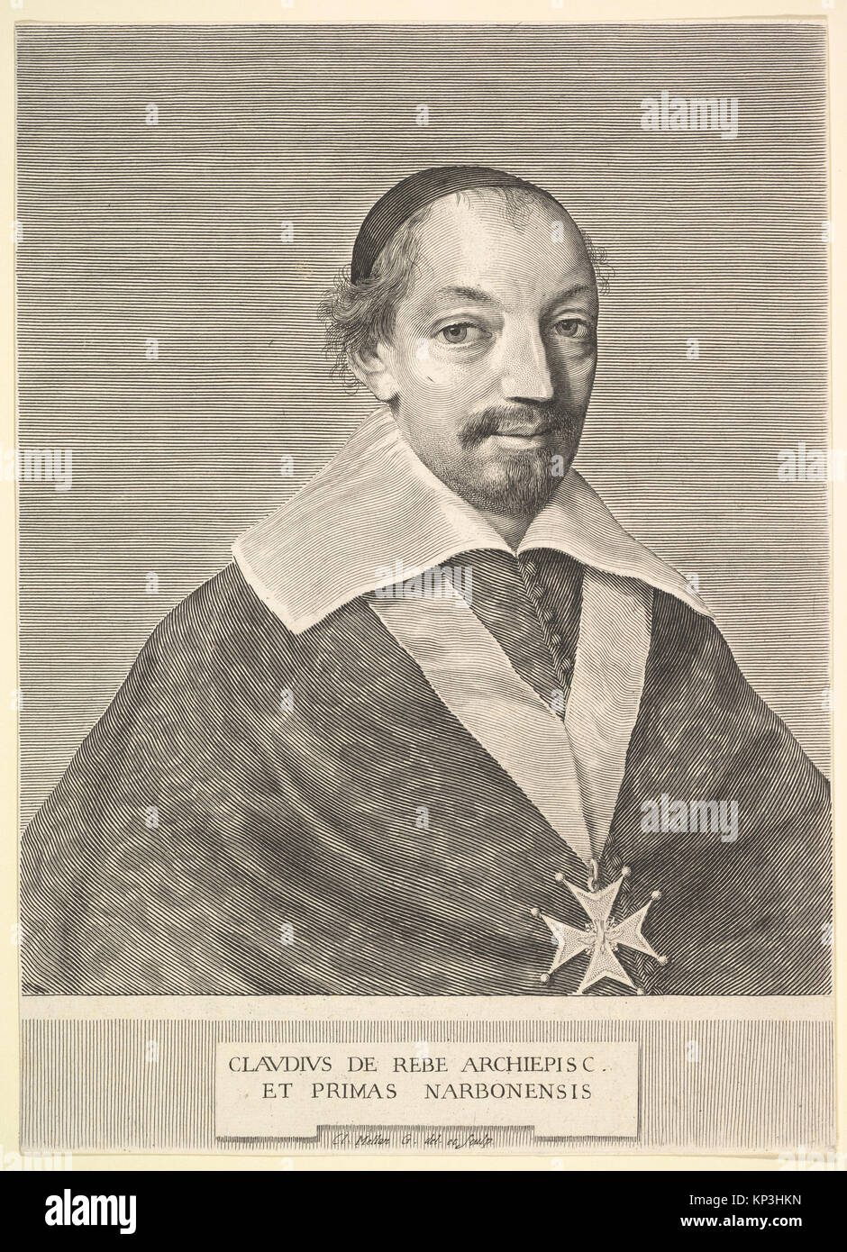 Portrait of Claude de Rebé, Archbishop of Narbonne, showing ...