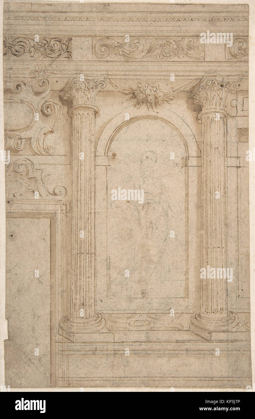 Architectural Design with Two Columns and Figure MET DP802719 389437 ...