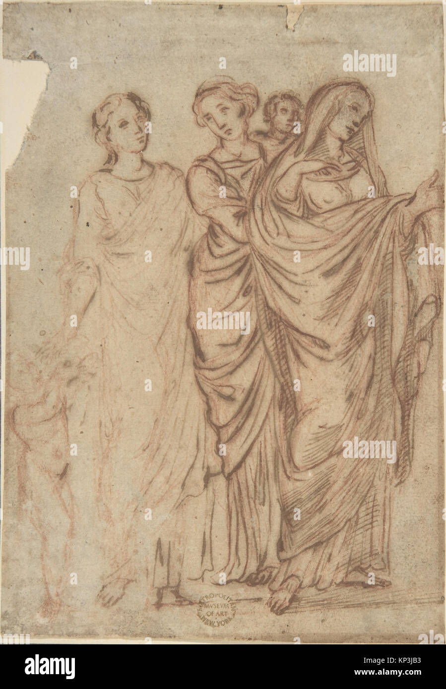 A depiction of multiple women in a historical context, showing attire ...