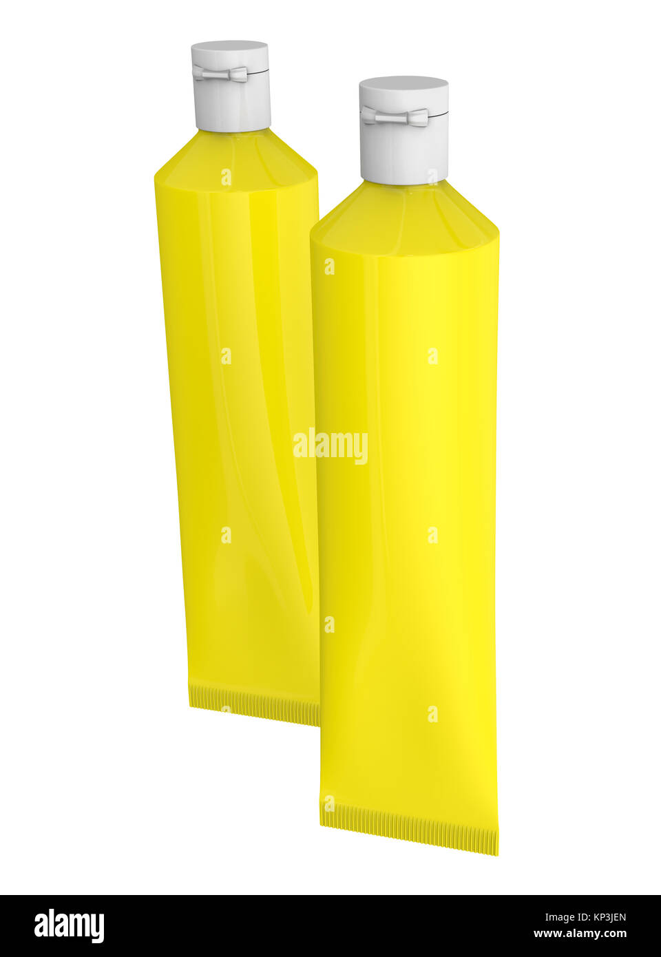 Toothpaste package mockup, blank yellow tube in 3d render Stock Photo ...