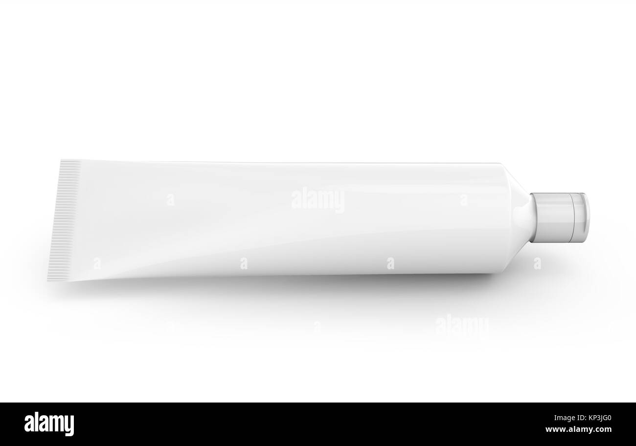 Toothpaste package mockup, blank white tube in 3d render Stock Photo ...
