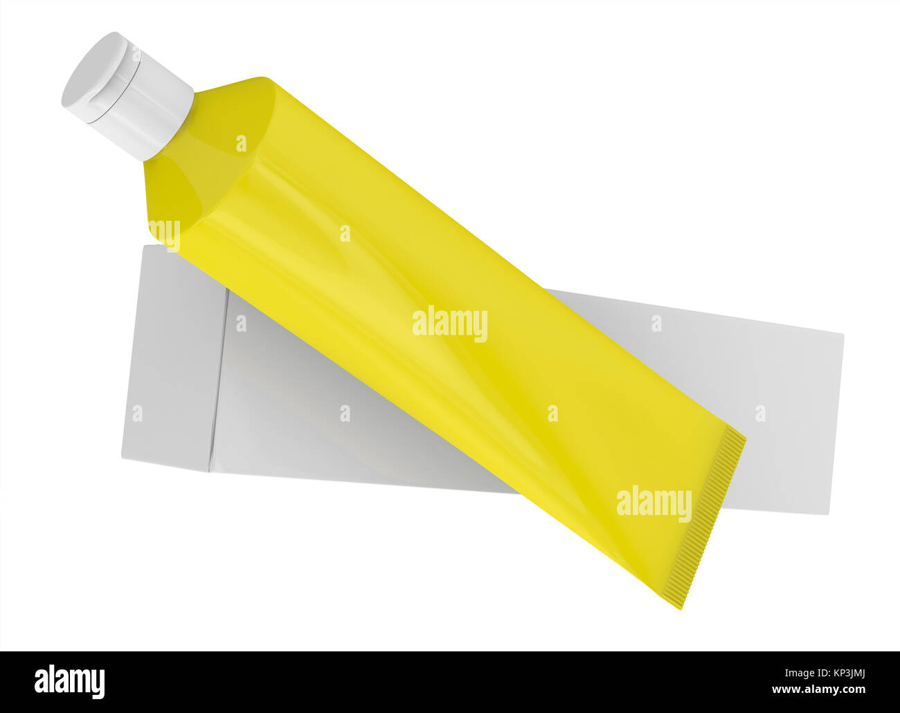 Blank toothpaste mockup, floating paste tube with paper box in 3d ...