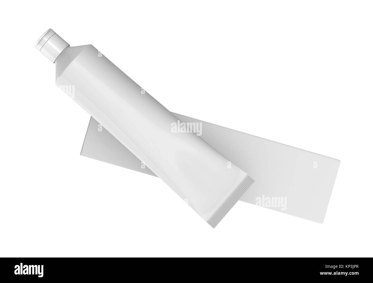 Blank toothpaste mockup, floating paste tube with paper box in 3d ...