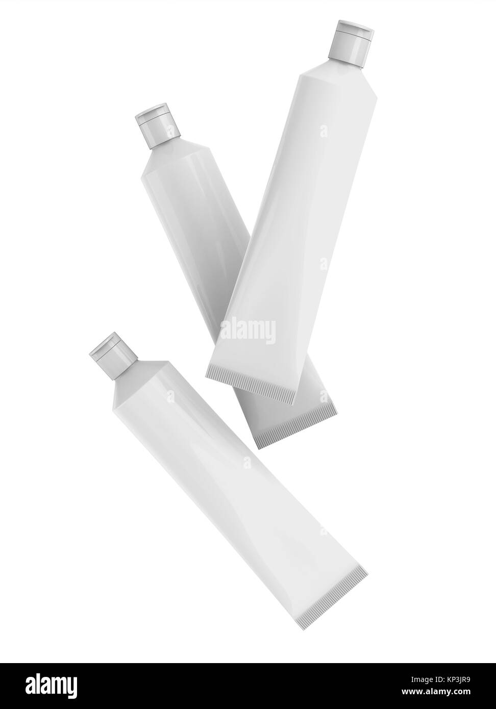 Blank toothpaste mockup, cream tube set in 3d render floating in the ...