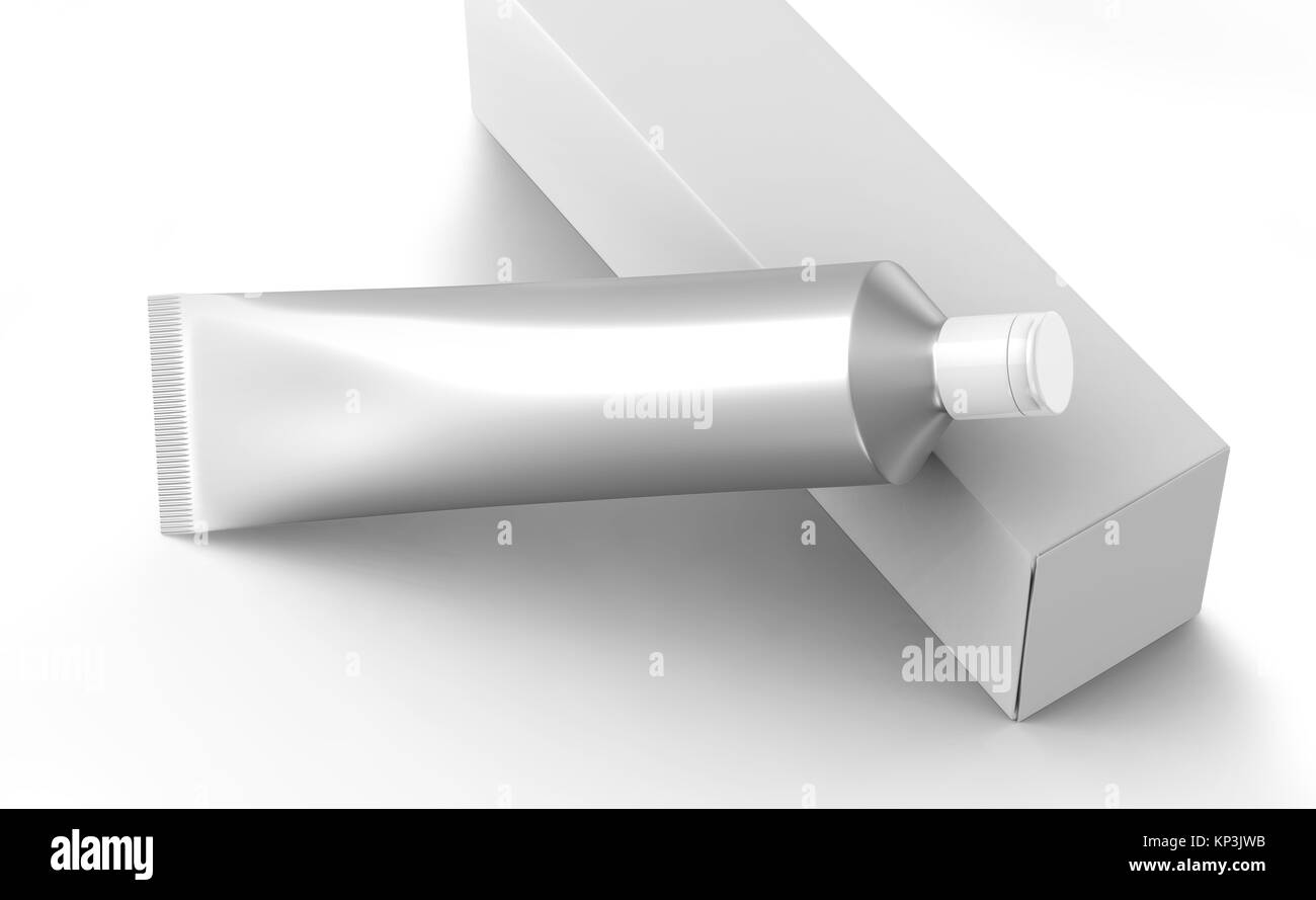 Blank toothpaste mockup, package template in 3d render Stock Photo - Alamy