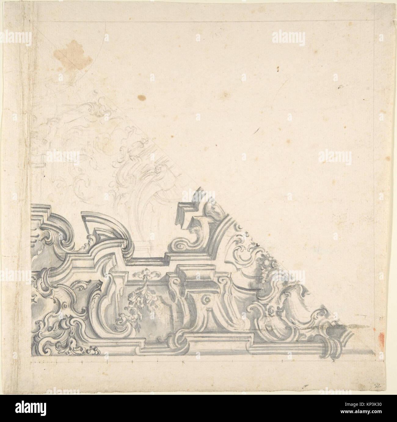Architectural drawing of a ceiling cove showing profile, curvature ...