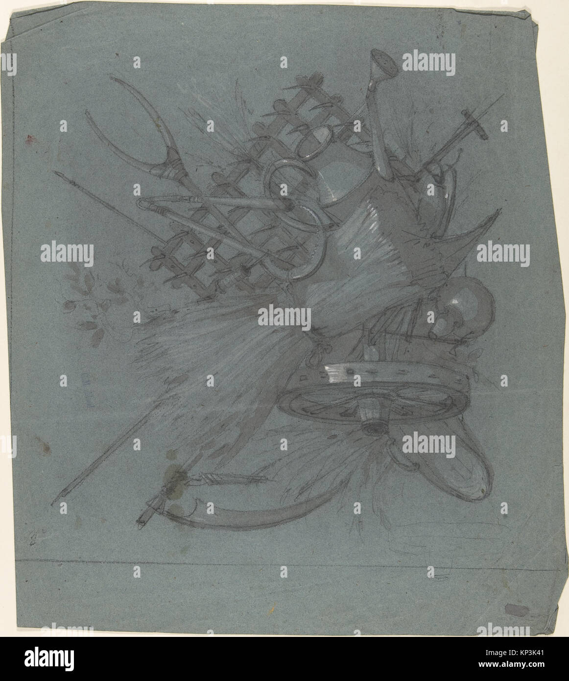 Illustration of a harvest trophy with detailed depiction of crops ...