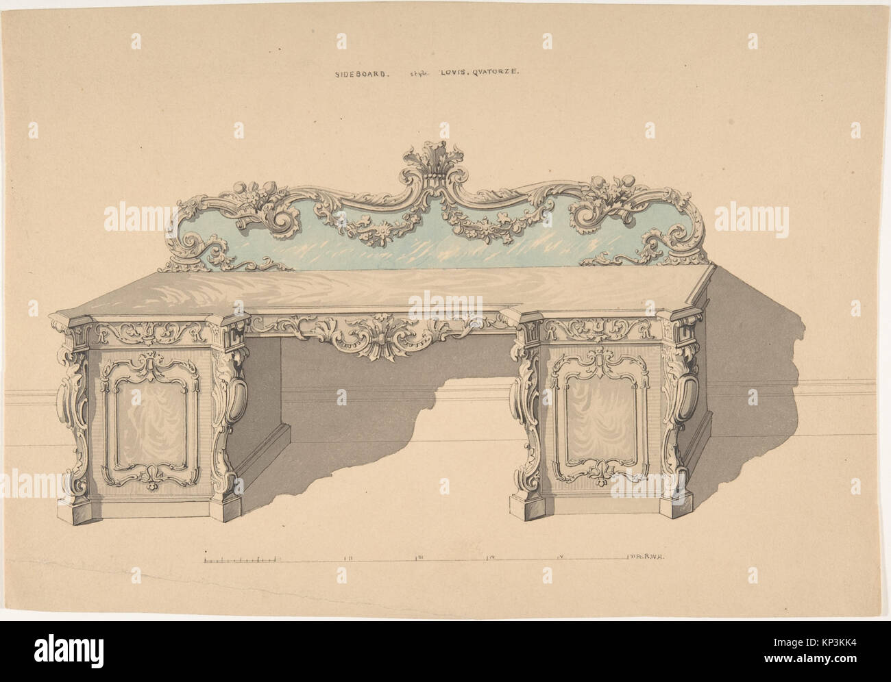 Design for Sideboard, Louis Quatorze Style MET DP805881 391719 Stock ...