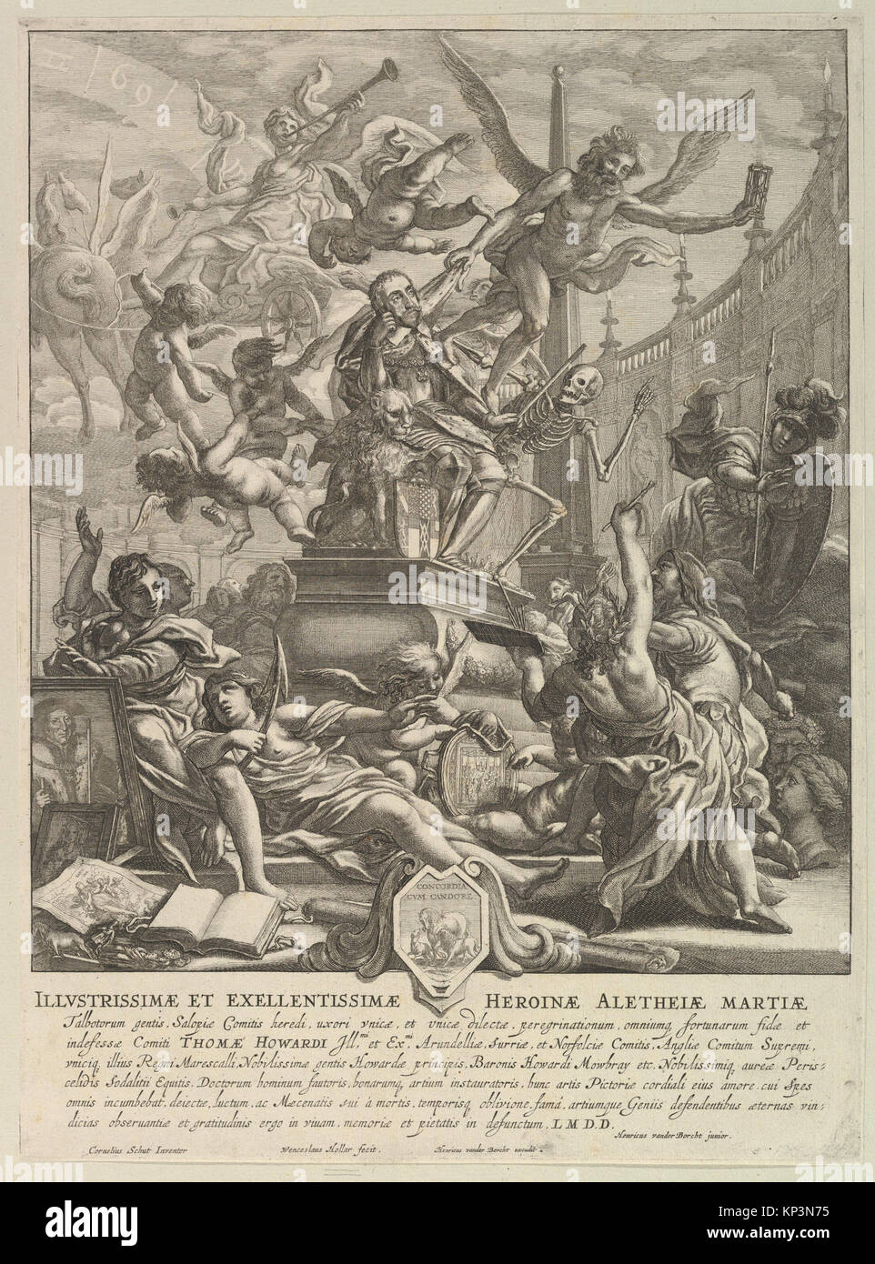 Illustrated allegory showing symbolic representation of the Earl of ...