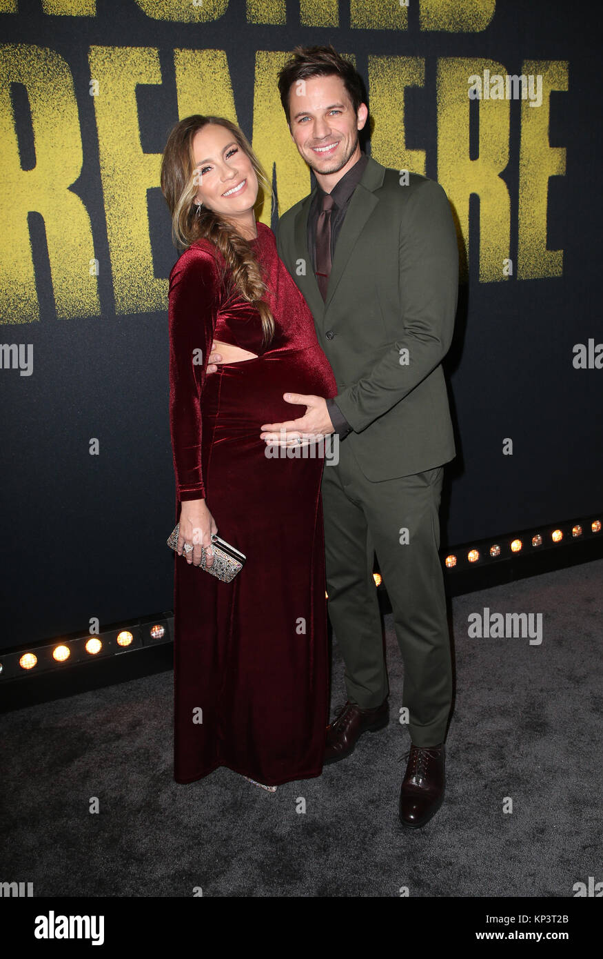 HOLLYWOOD, CA - DECEMBER 12: Matt Lanter, Angela Stacy, at Premiere Of ...
