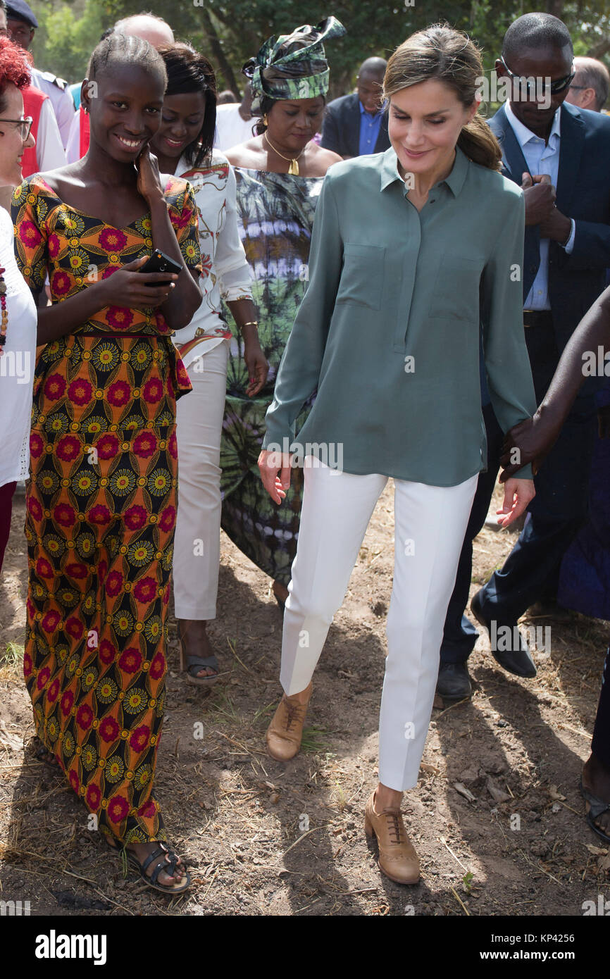 Senegal. 13th Dec, 2017. Spanish Queen Letizia Ortiz visits Naatangue ...