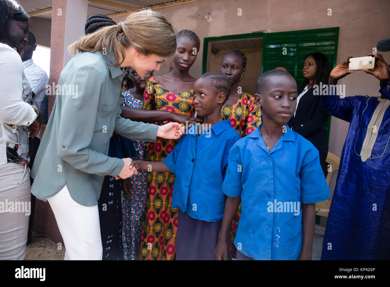Senegal. 13th Dec, 2017. Spanish Queen Letizia Ortiz visits Naatangue ...