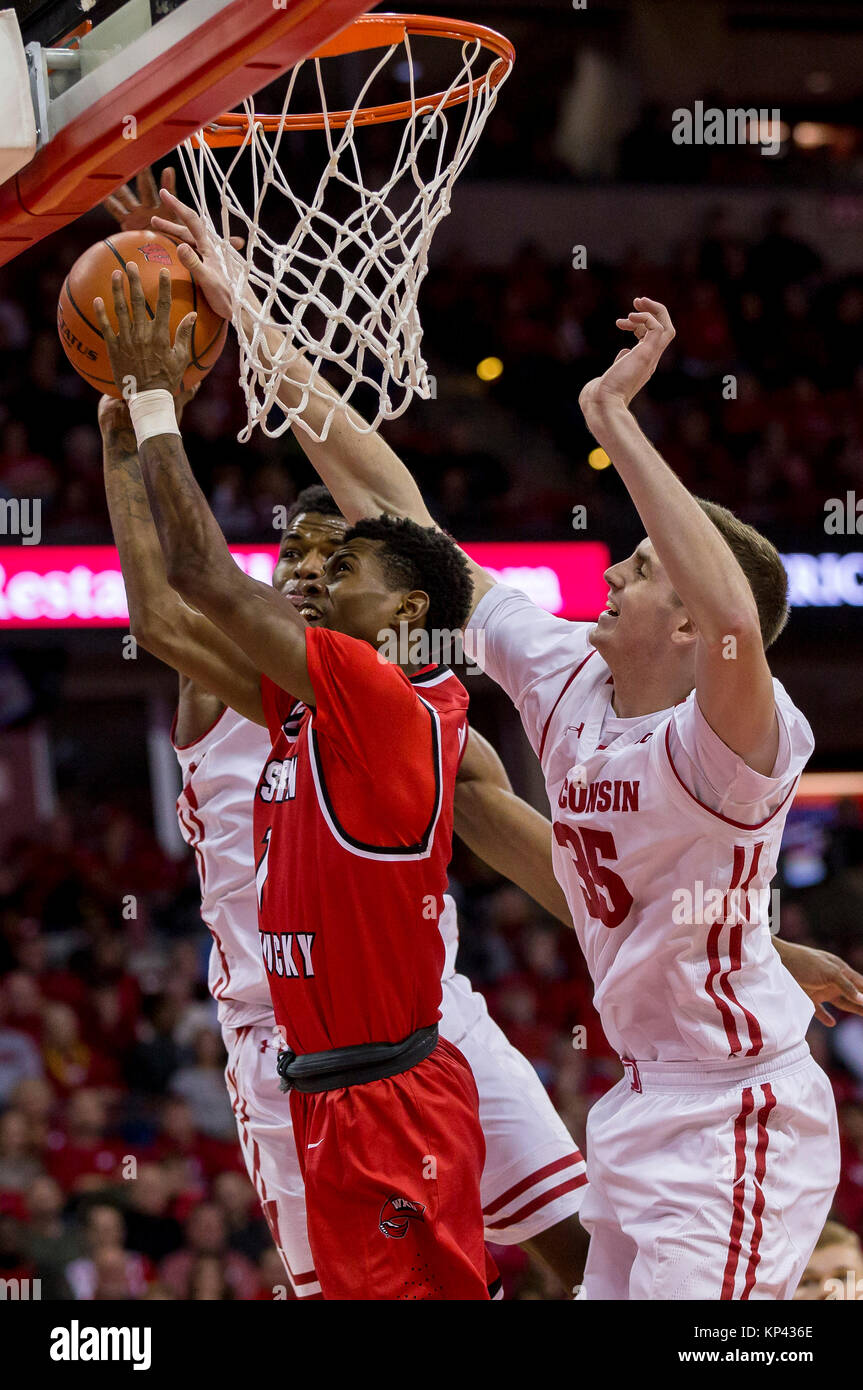 Madison, WI, USA. 13th Dec, 2017. Wisconsin Badgers forward Nate ...