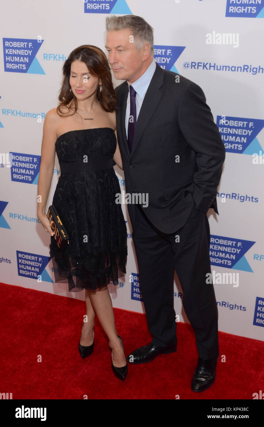 New York, NY, USA. 13th Dec, 2017. Hilaria Baldwin (L) and Alec Baldwin ...