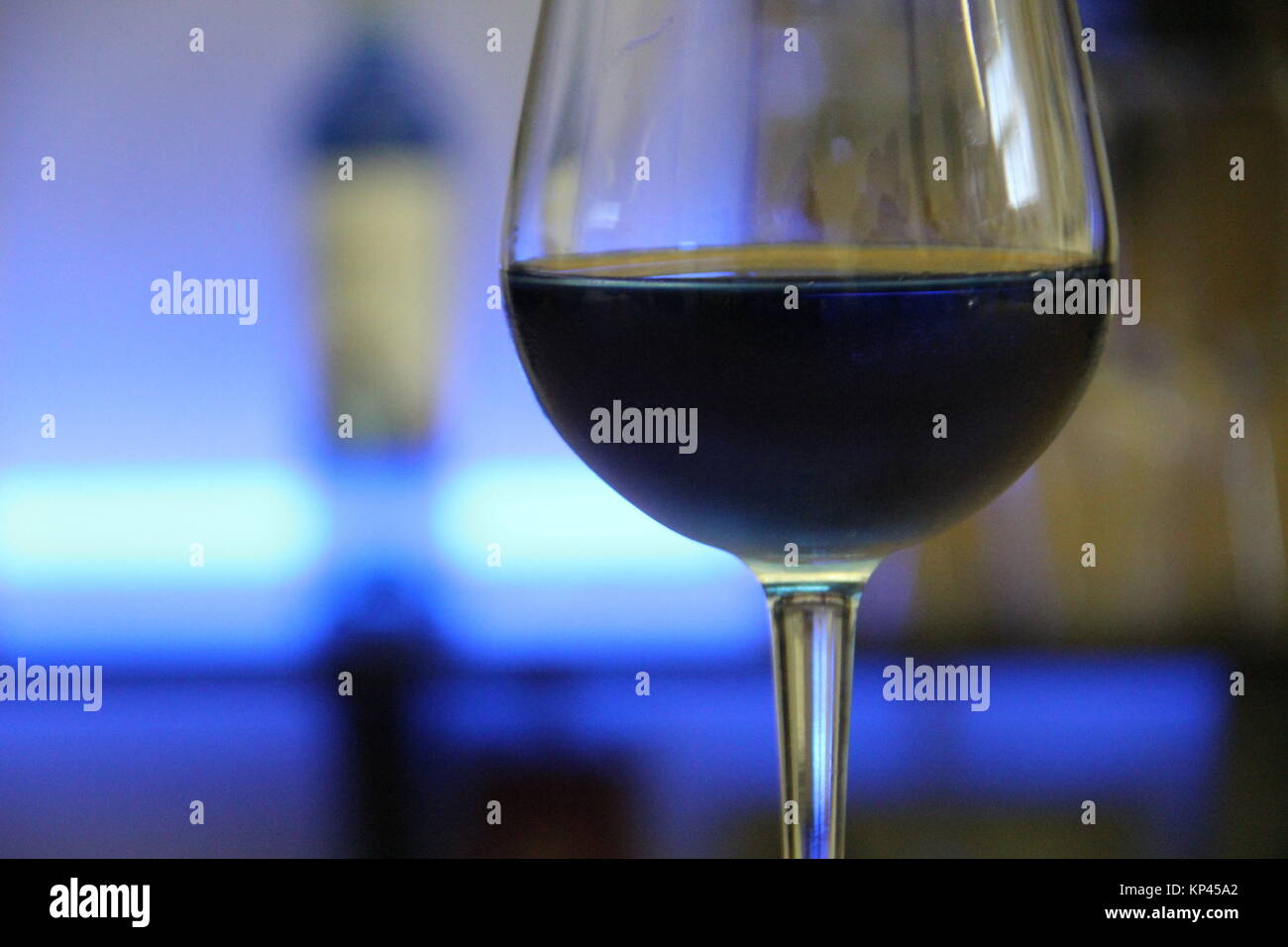 Bilbao, Spain. 3rd May, 2017. A glass of blue wine pictured in the bar ...