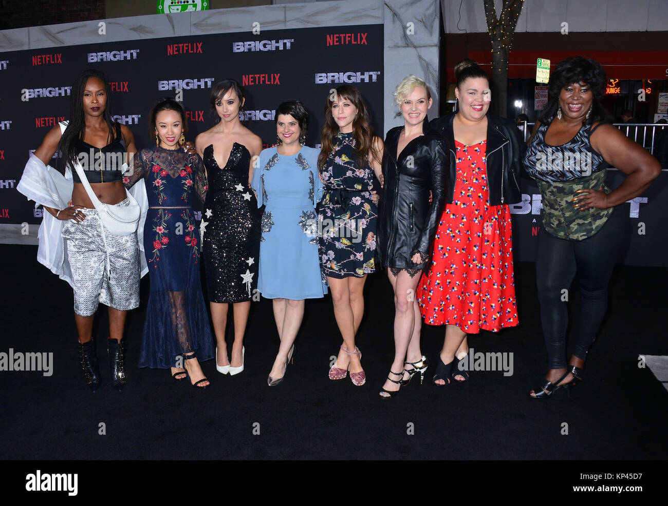 Los Angeles, USA. 13th Dec, 2017. Glow cast 093 attends BRIGHT World ...