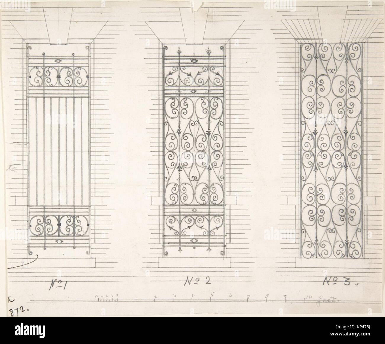 Three wrought iron window guards hi-res stock photography and images ...