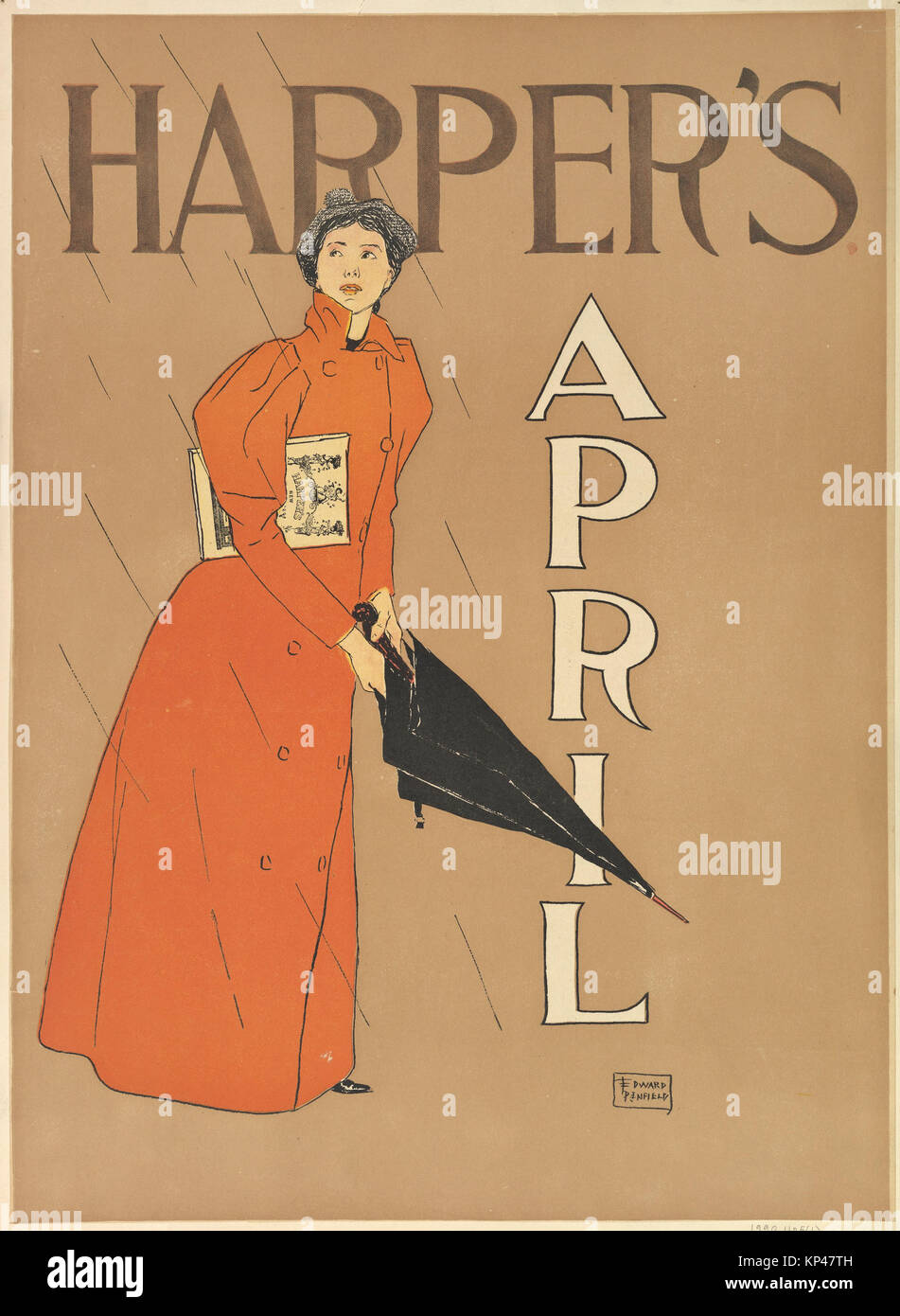 Depiction of April with symbolic and seasonal elements, showing a ...