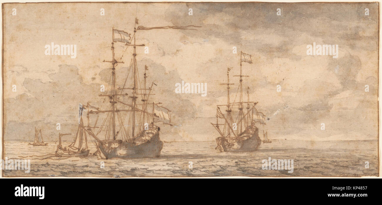 Dutch Ships at Anchor MET DP162993 370462 Stock Photo - Alamy