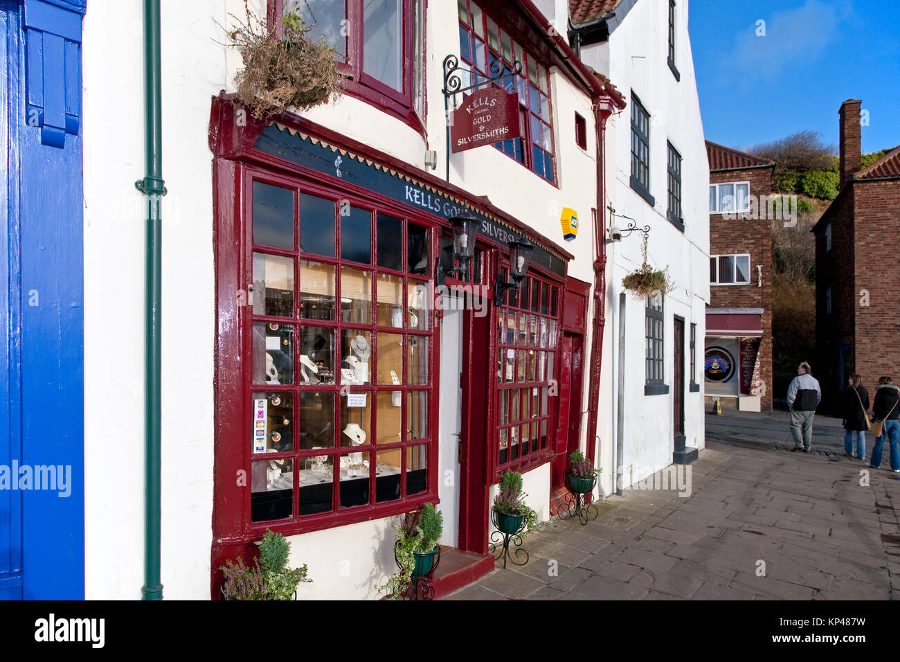 Grape Lane shopping street, Whitby, North Yorkshire, England, UK Stock ...