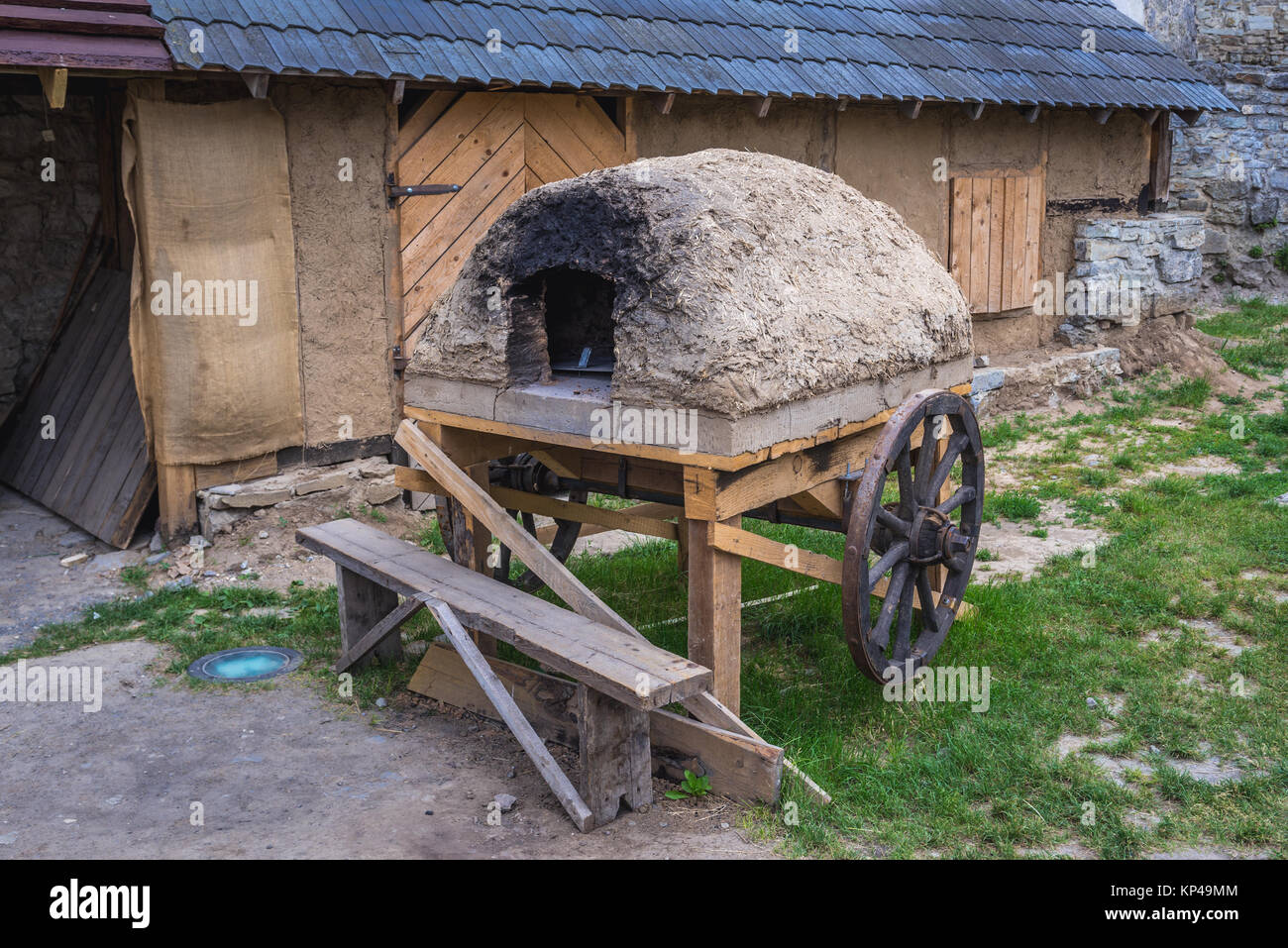 Wood fired caly oven in castle in Kamianets-Podilskyi city in ...