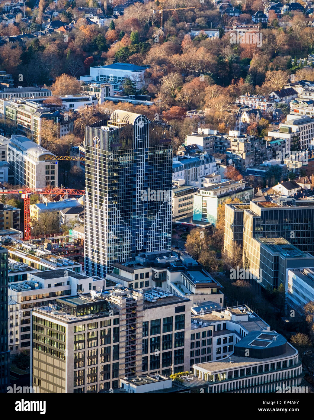 Frankfurt,Germany.Aerial view from Helaba Main Tower of city centre ...