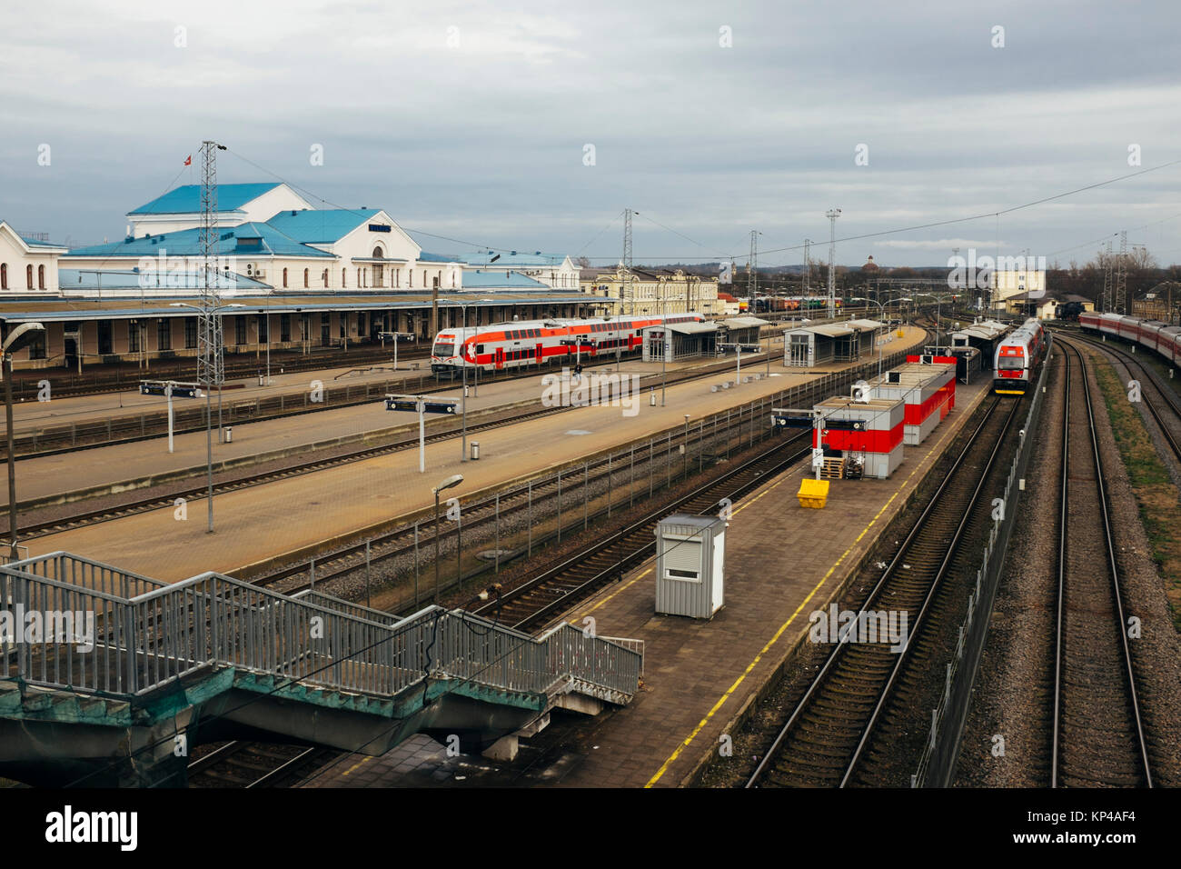Tracks of Vilnius railway station Stock Photo - Alamy