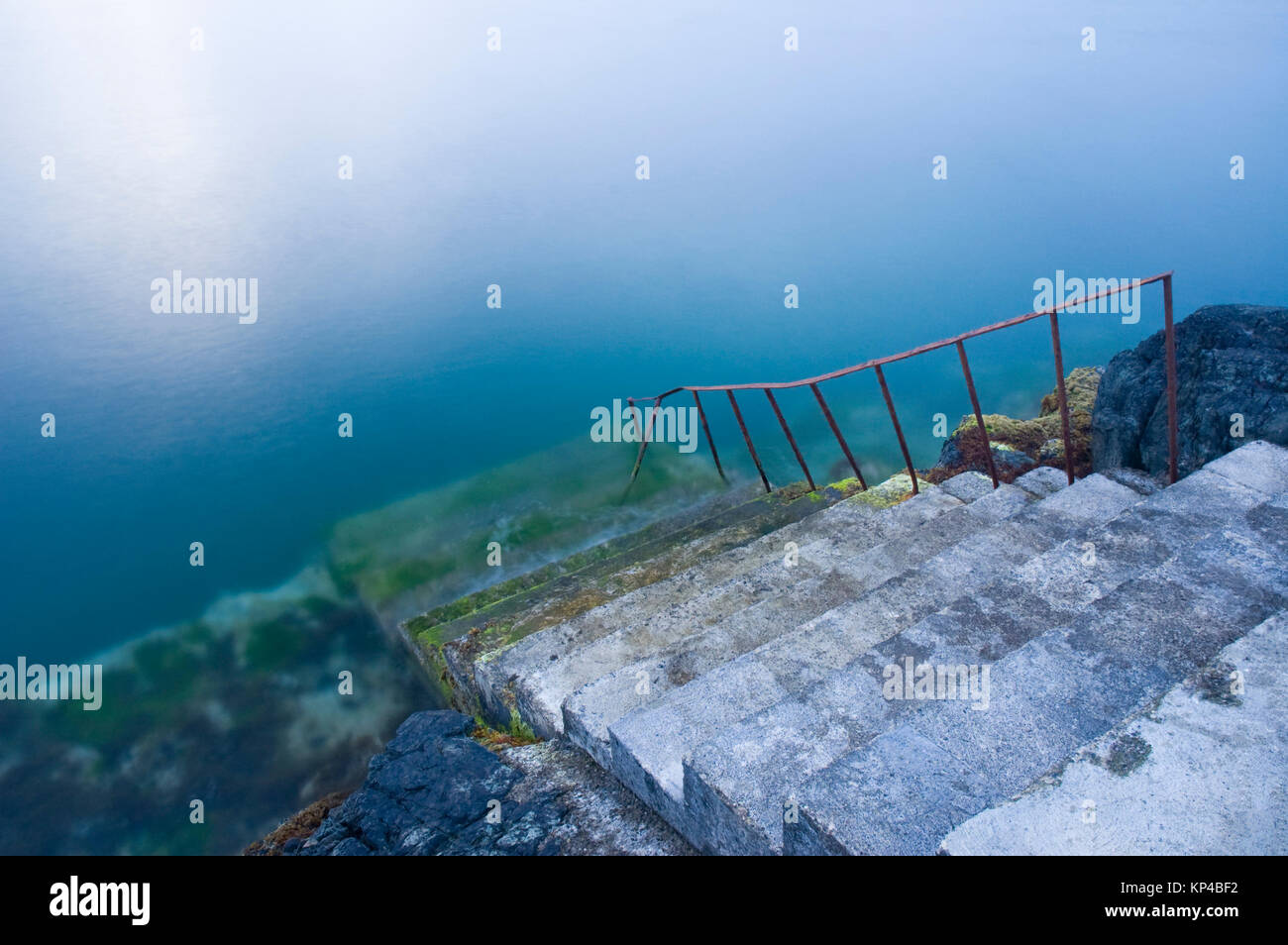 Steps to water, long exposure image Stock Photo - Alamy