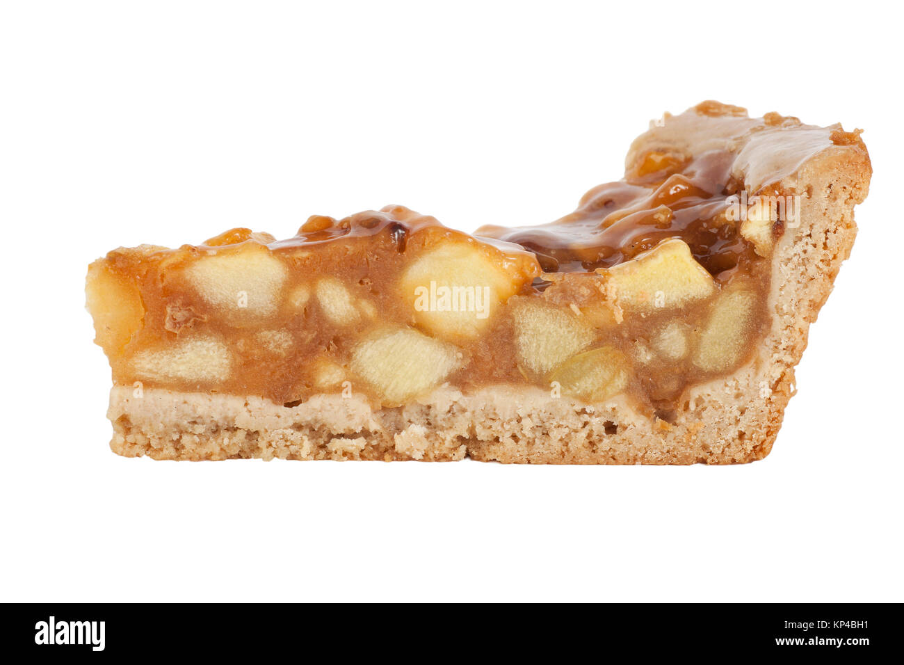 Slice of apple pie, side view, isolated on white Stock Photo - Alamy