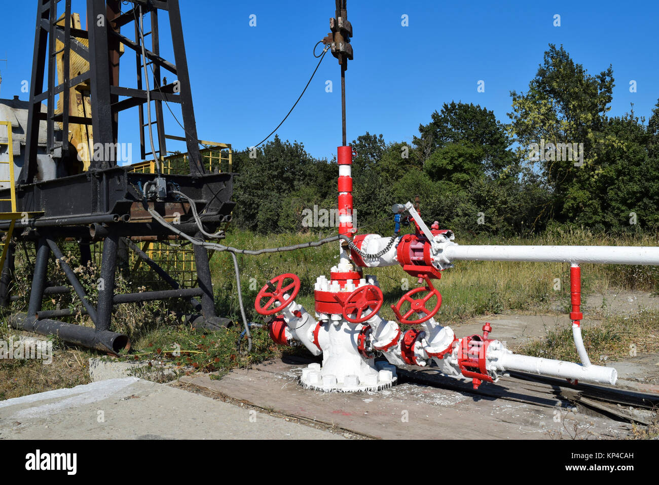 Oil well. The equipment and technologies on oil fields Stock Photo - Alamy