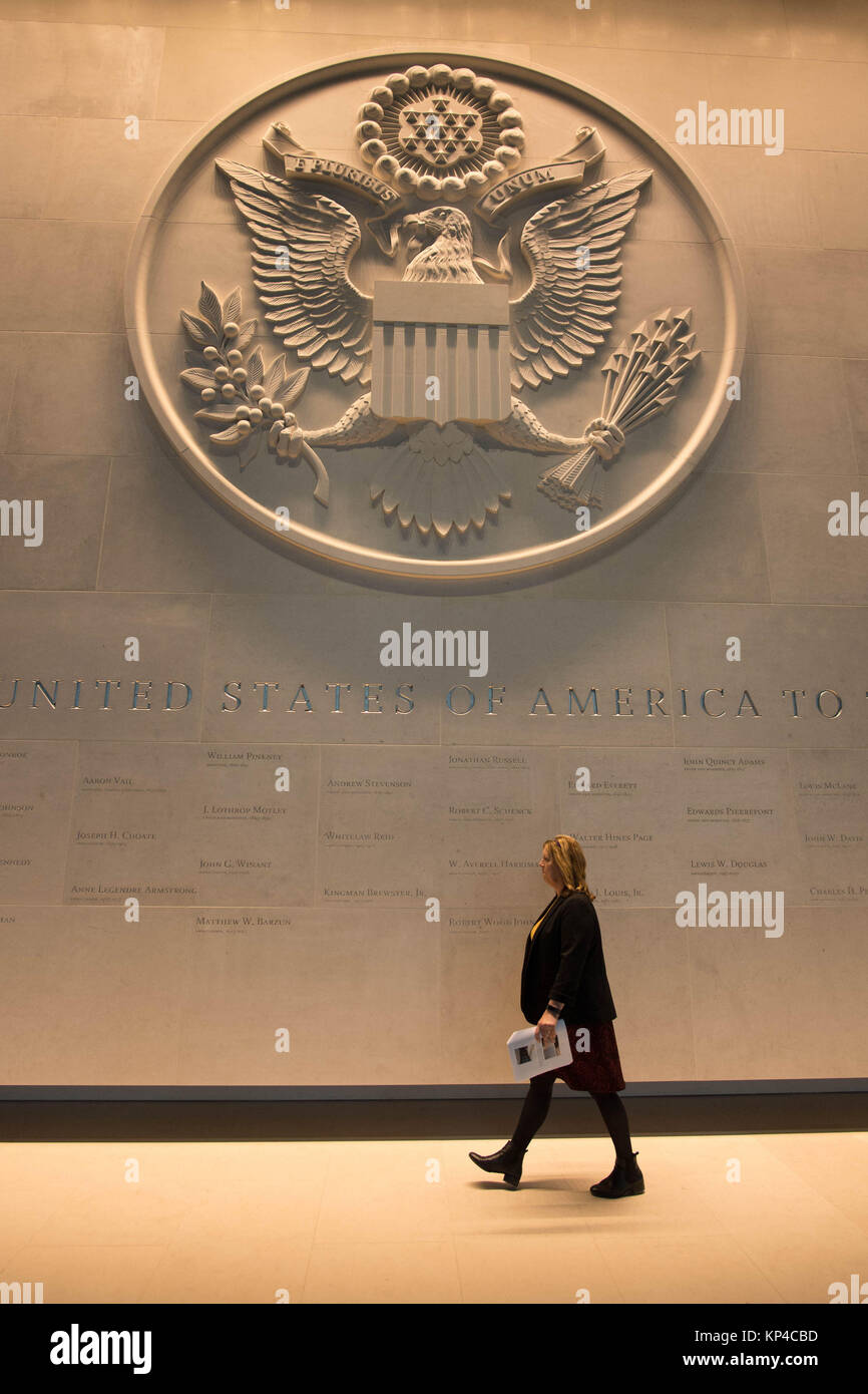 A general view inside the new US Embassy in south London before it ...