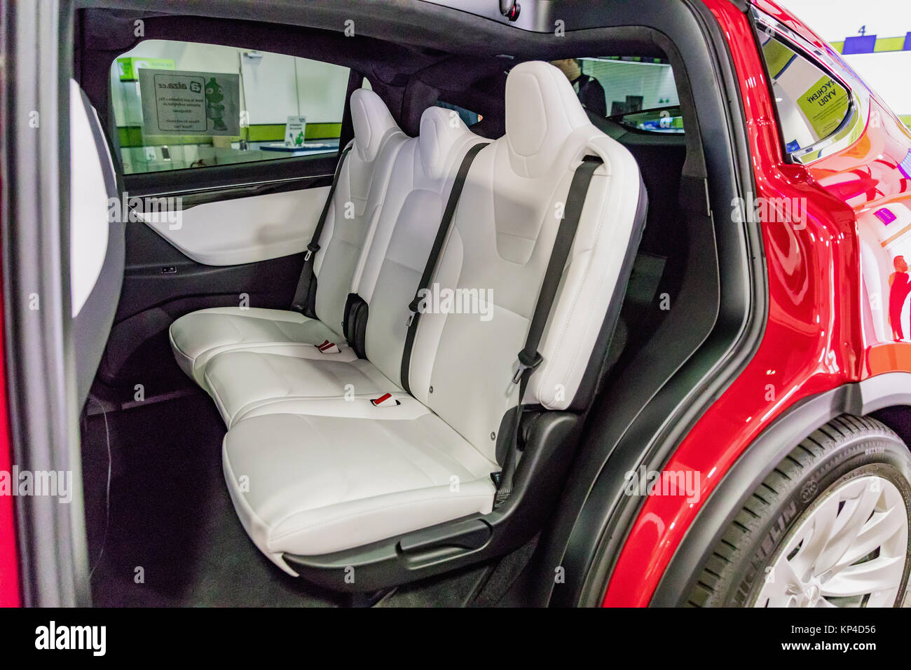 PRAGUE,CZECH REPUBLIC - 17 July 2017. TESLA car Model X - detail on the ...